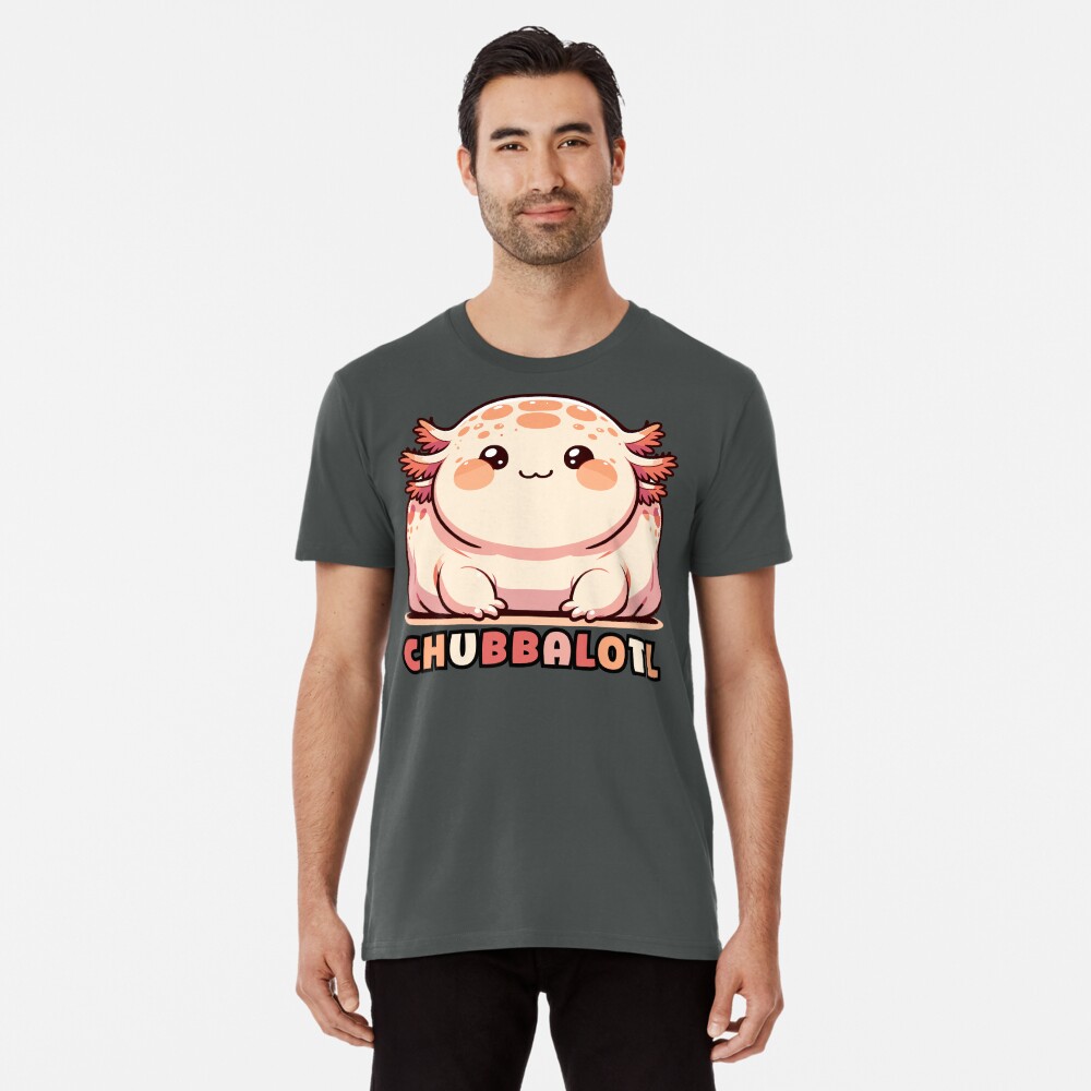 "Fat Axolotl Chubbalotl: Cute Pink Kawaii Axolotl puns" Sticker for ...