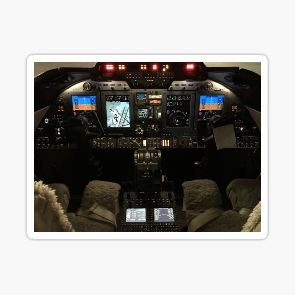 "Learjet 60XR Flight Deck at Boston" Sticker for Sale by BLGeiger2023 ...