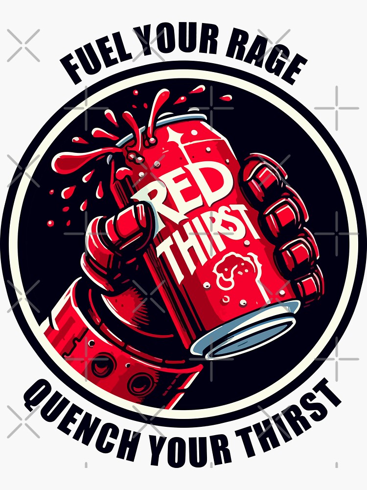 "Red Thirst Energy Drink" Sticker for Sale by KejcoDesigns | Redbubble