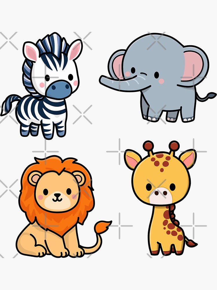 "Safari Animal Pack" Sticker for Sale by MoasisArt | Redbubble