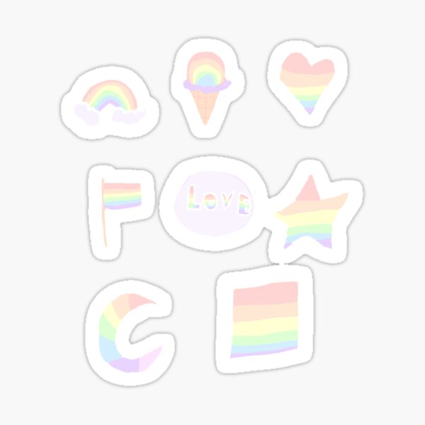 "Pastel Rainbow Sticker Sheet" by KabapplesArts | Redbubble
