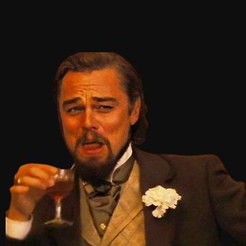 "Leonardo Dicaprio Funny meme Laughing while drinking " Sticker for ...