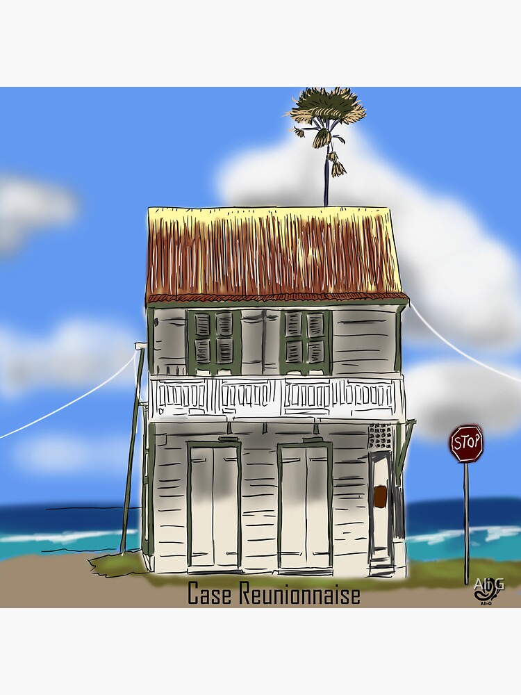 "old hut of the Reunion Islands" Sticker for Sale by AliG976 | Redbubble