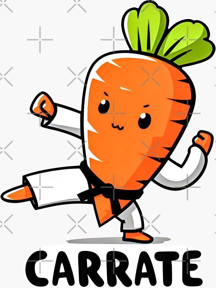 "Carrate. Funny Carrot doing Karate" Sticker for Sale by ...