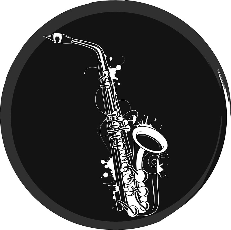 "white saxophone graffiti patch" by Kisho | Redbubble