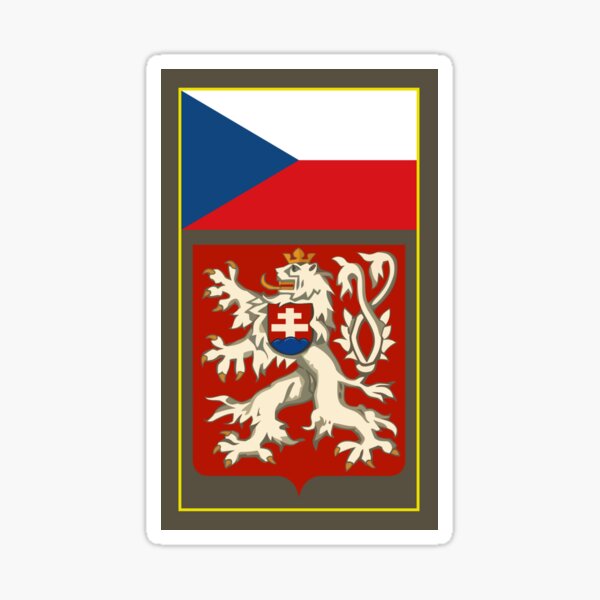 "Czechoslovakia Flag and Coat of arms 2" Sticker for Sale by adamst555 ...