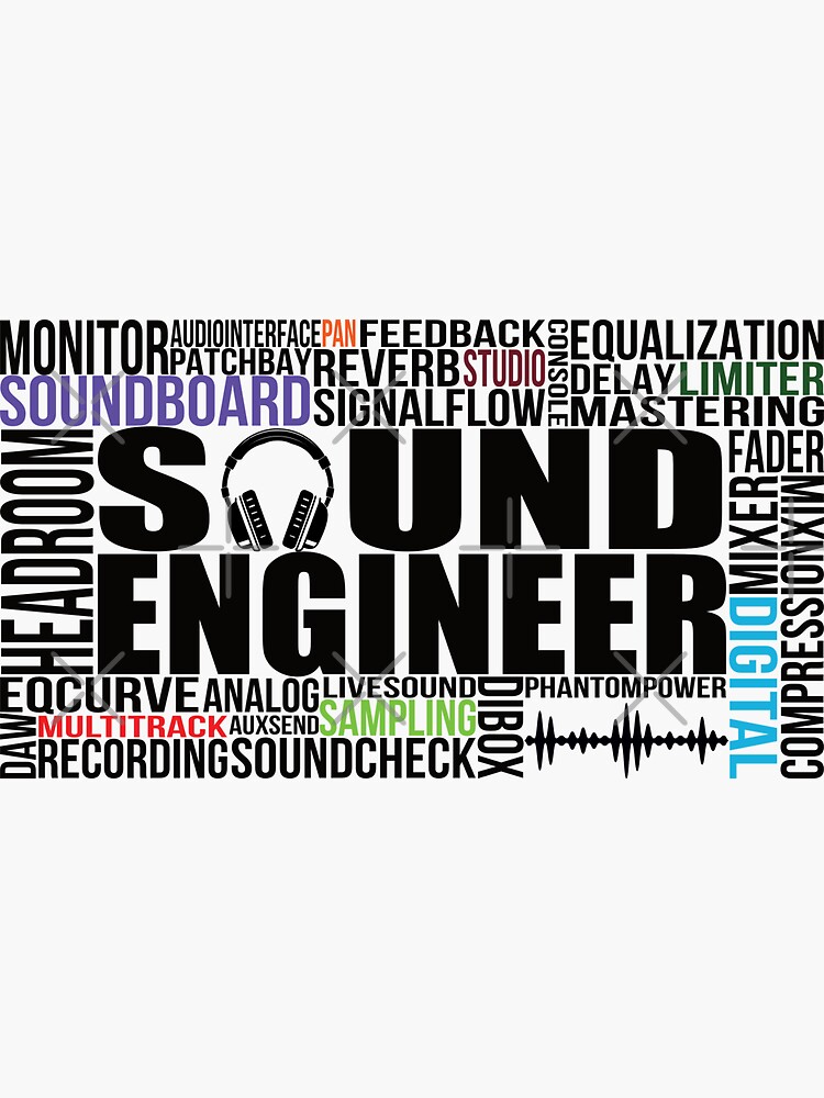 "Sound Engineer Text Design" Sticker for Sale by FlashMacDesign | Redbubble