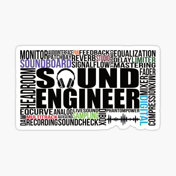 "Sound Engineer Text Design" Sticker for Sale by FlashMacDesign | Redbubble