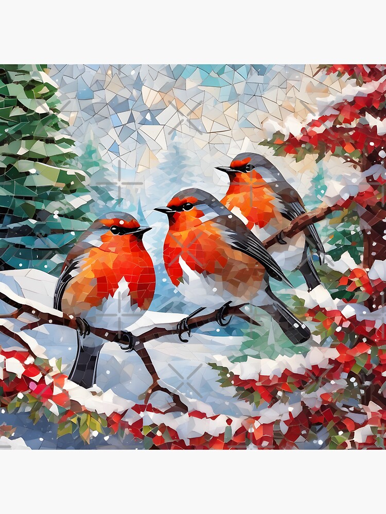 "Robin Redbreast 13 - Colourful Robin Delight" Sticker for Sale by ...