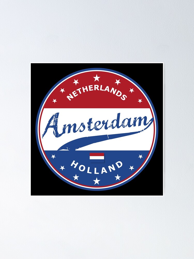 Póster «Diseño de Amsterdam con la bandera de los colores de los Países ...