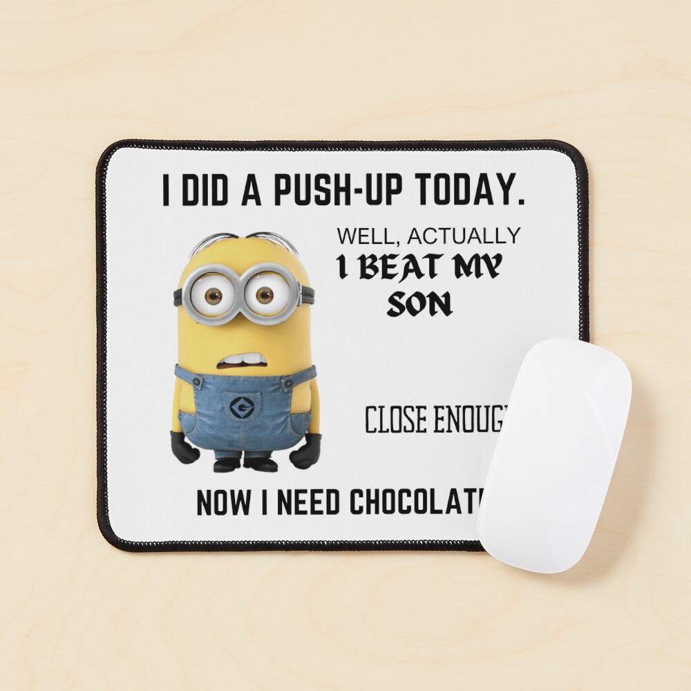 "I Did A Push-Up Today Minion Meme" Sticker for Sale by killzak | Redbubble