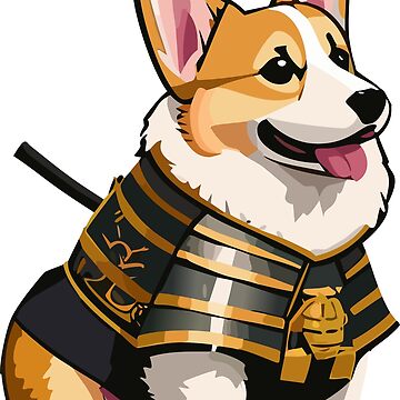 "Corgi The Samurai" Sticker for Sale by Corgi-at-night | Redbubble