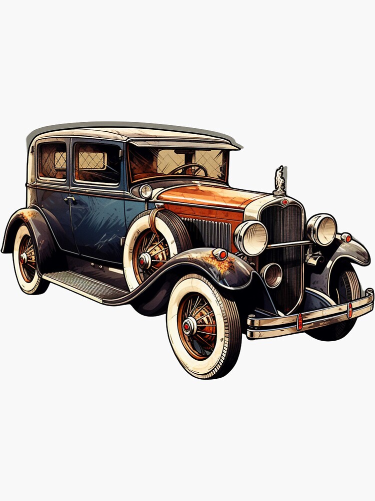 "Classic Elegance - 1920s Sedan" Sticker by BreizhShoot | Redbubble