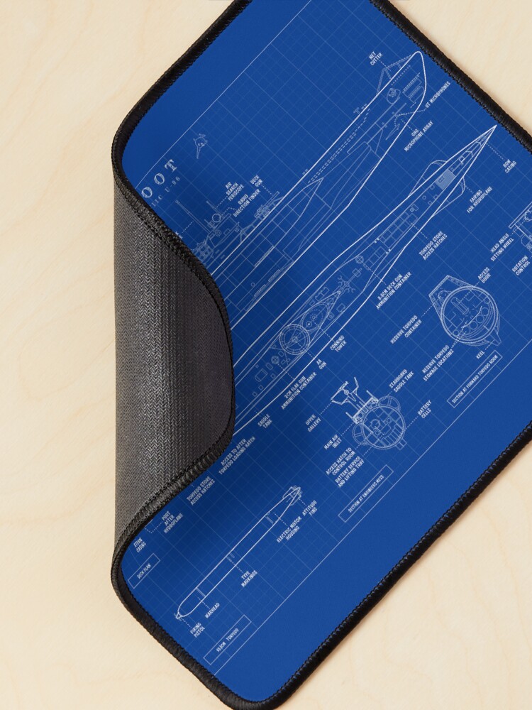 "Das Boot: U-Boot Type VIIC (U-96) Blueprint" Mouse Pad for Sale by ...