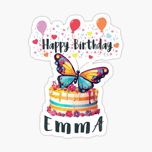 "Happy Birthday Emma" Sticker for Sale by SAKADesignArt | Redbubble