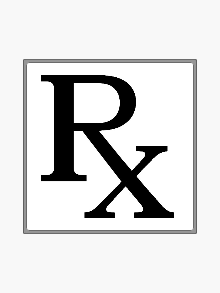 "Rx Prescription logo symbol" Sticker for Sale by Tinosheart | Redbubble