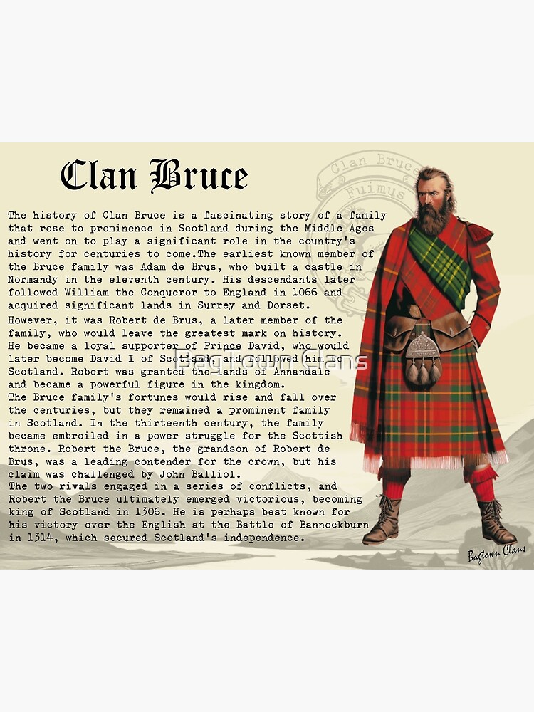 "Clan Bruce Scottish History " Poster for Sale by ljrigby | Redbubble