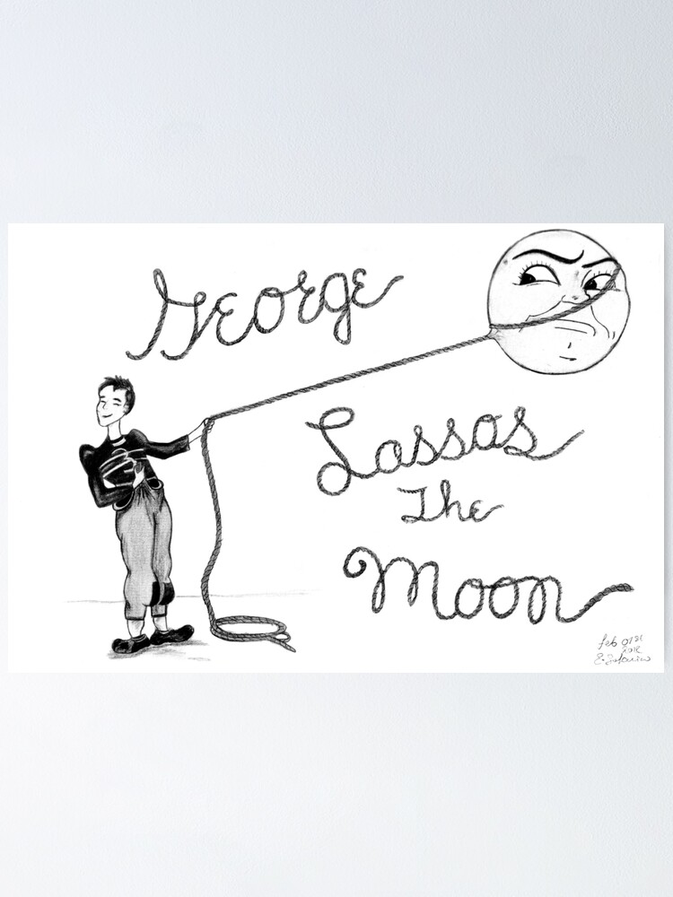 Póster «Dibujo a lápiz titulado Lazo la luna de su vida maravillosa» de ...