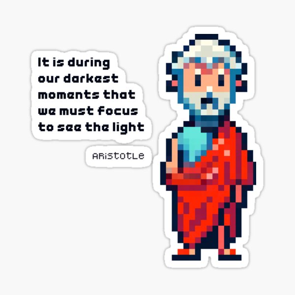 "Aristotle - Quote - Pixel Art" Sticker for Sale by ao01 | Redbubble