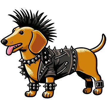 "Punk Rock Dachshund " Sticker for Sale by BarkandStick | Redbubble