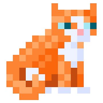 "Orange Cat Pixel Art Kids Clothing Version" Sticker for Sale by XE3EP ...