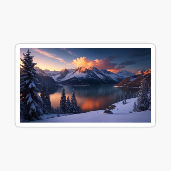 "Nordic Lake" Sticker for Sale by ConjuredFantasy | Redbubble