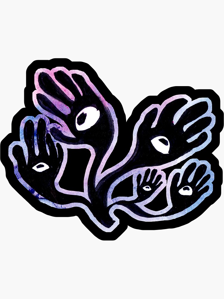 "weird hand design" Sticker for Sale by yagsimas | Redbubble