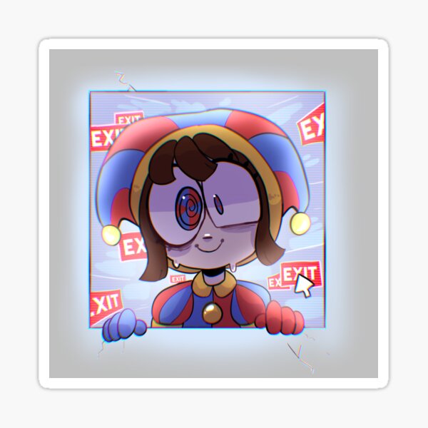 "Pomni exit" Sticker for Sale by GhostJellies | Redbubble