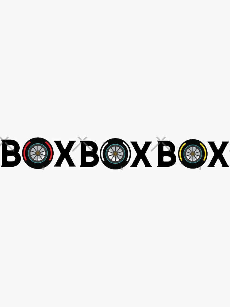 "Box Box Box F1" Sticker for Sale by the-creativelab | Redbubble