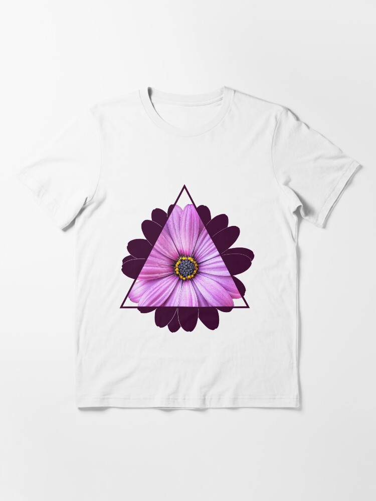 "Pink Daisy Flower Triangle" T-shirt for Sale by CatByDesign ...