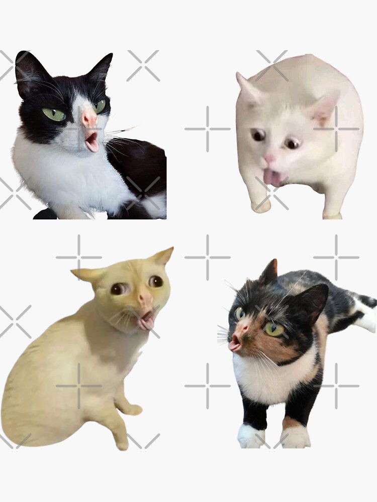 "coughing cat meme pack" Sticker for Sale by mooneko | Redbubble
