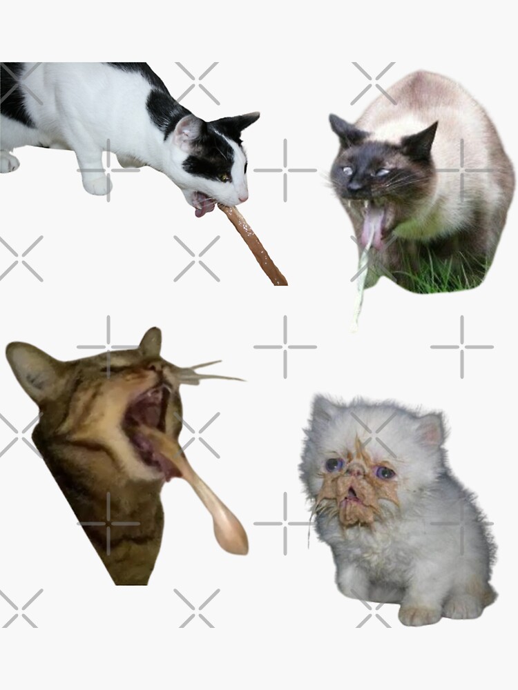 "vomit cat meme pack" Sticker for Sale by mooneko | Redbubble