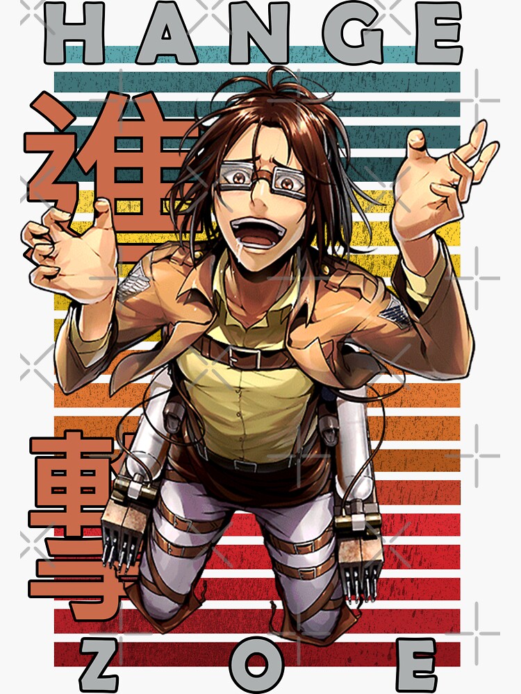 "Hange Zoe Retro Anime Design " Sticker for Sale by Wafusaurus | Redbubble