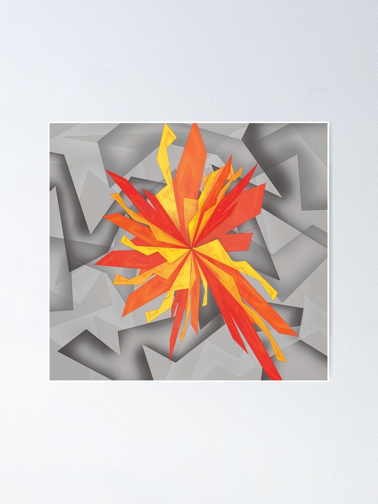 "Abstract Fire Pinwheel" Poster for Sale by SCRTSQRL | Redbubble