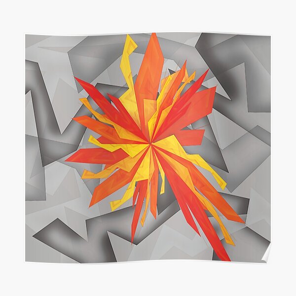 "Abstract Fire Pinwheel" Poster for Sale by SCRTSQRL | Redbubble