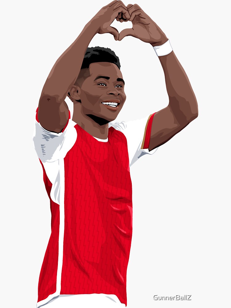 "Bukayo Saka - Arsenal" Sticker for Sale by GunnerBallZ | Redbubble