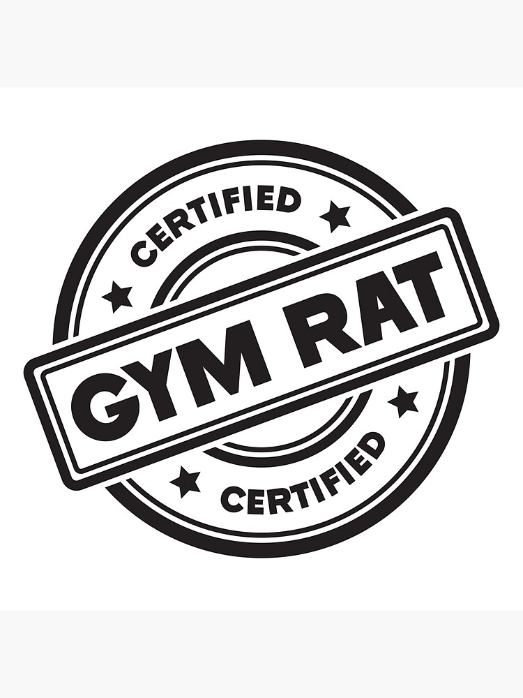 "Certified Gym Rat Stamp Design" Sticker for Sale by GainsGraphics ...