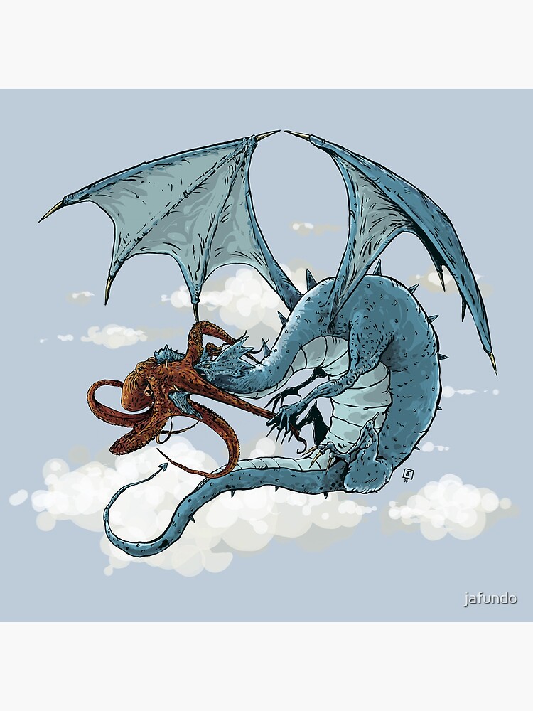 "Dragon vs Octopus " Poster for Sale by jafundo | Redbubble