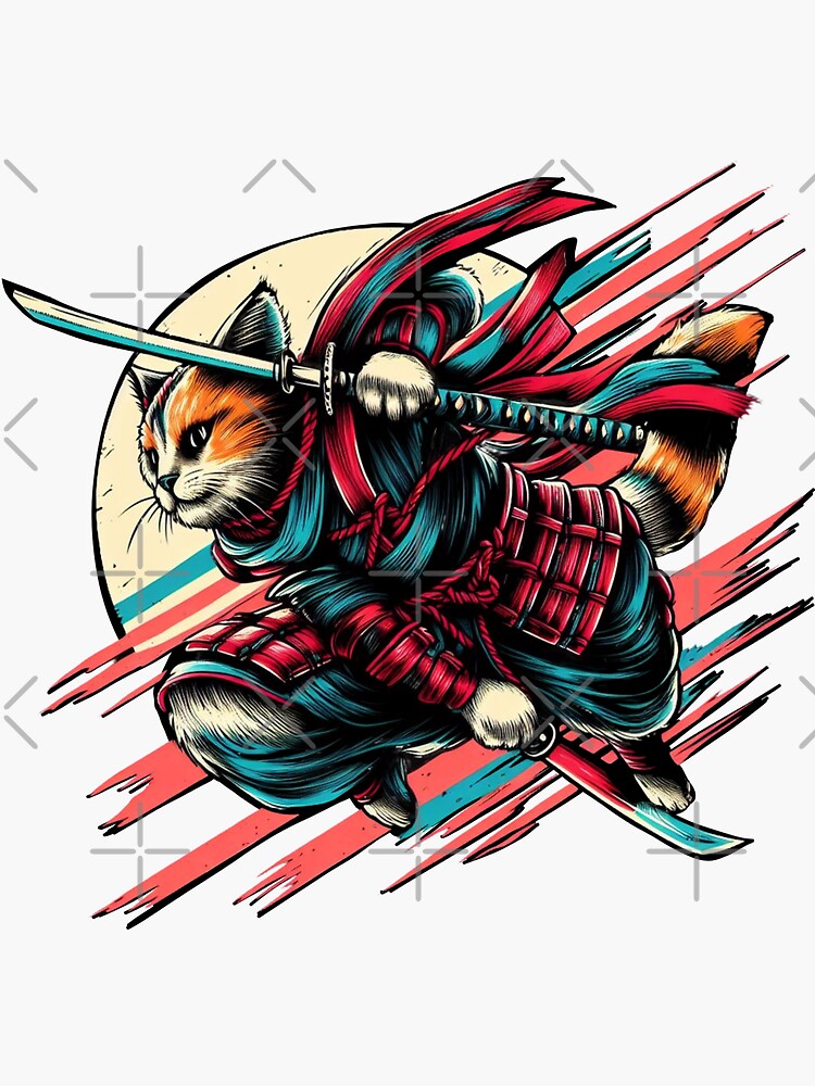 "Ninja cat" Sticker for Sale by lukscot | Redbubble
