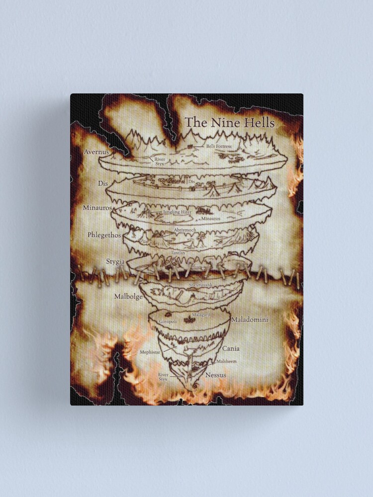 "Map of The Nine Hells" Canvas Print by Filox | Redbubble