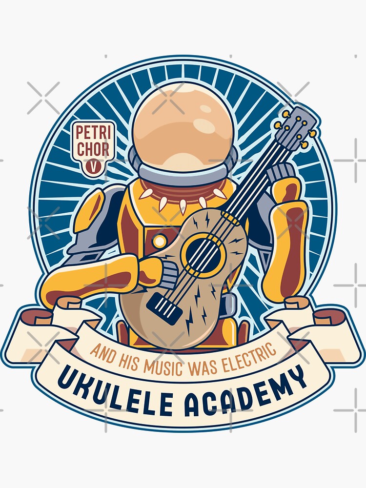 "Space Ancient Ukulele Academy" Sticker for Sale by Lagelantee | Redbubble