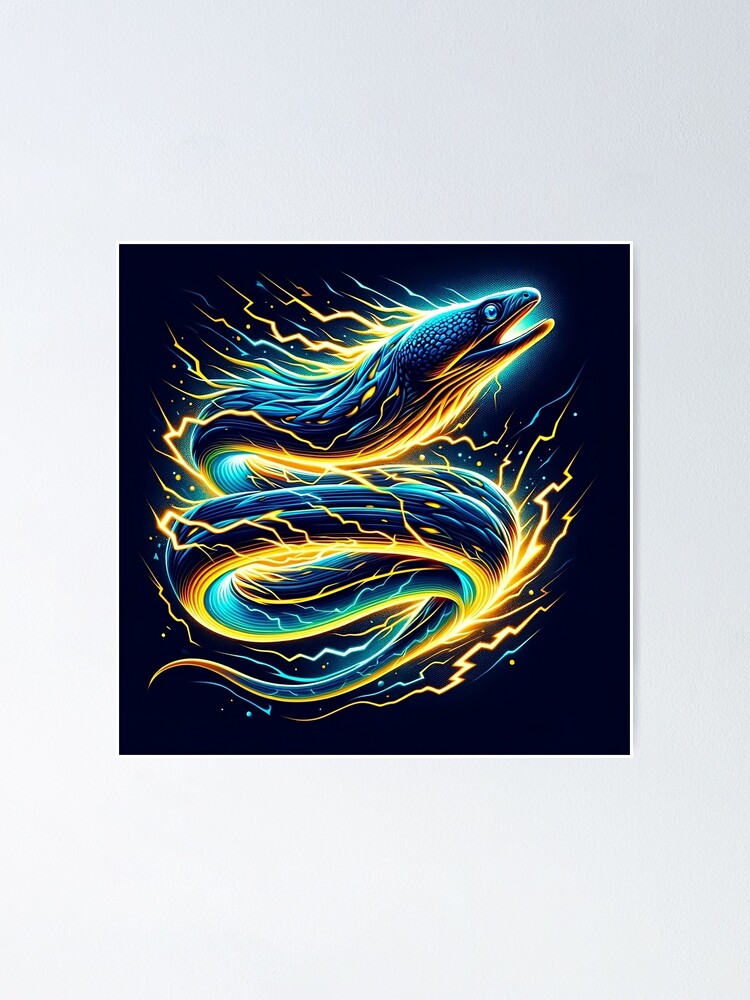 "Electric eel: Neon Eel Energy" Poster for Sale by NexaArts | Redbubble