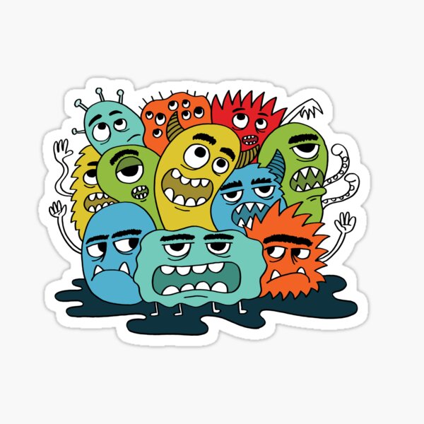 "monster gang" Sticker for Sale by wellkeptthing | Redbubble