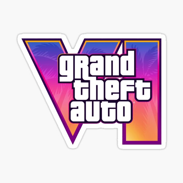 "Grand Theft Auto 6 Official Logo High Definitation" Sticker for Sale ...