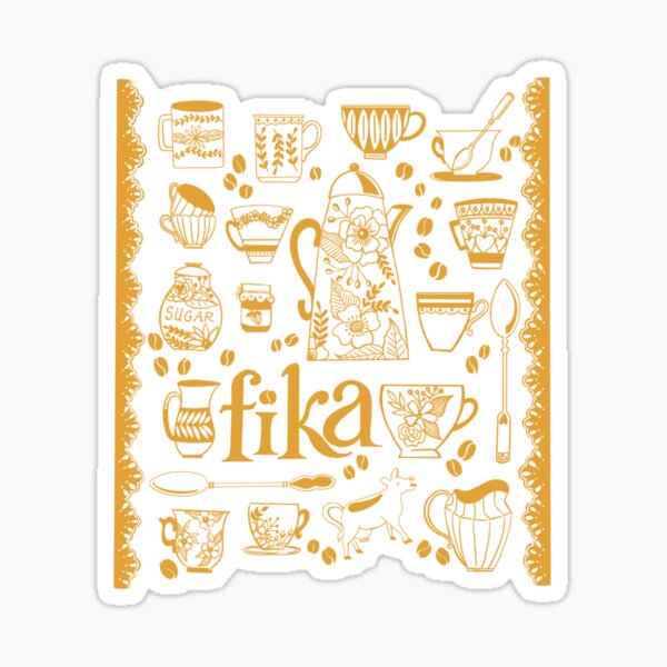 "Fika illustration " Sticker by michelenorman | Redbubble