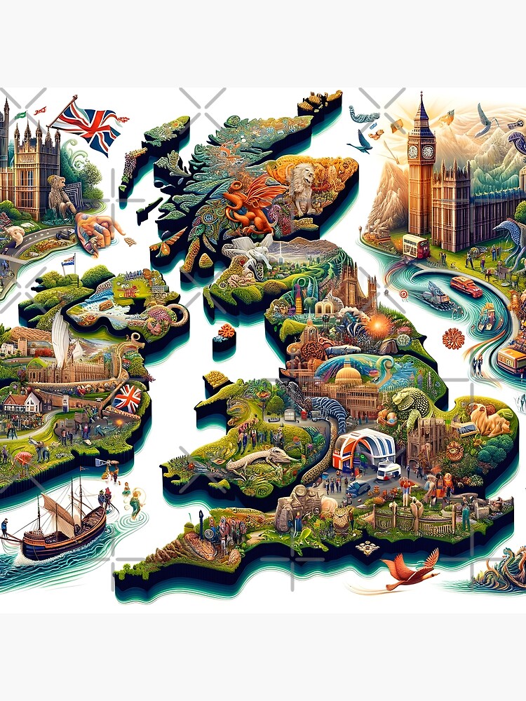 "creative and informative depiction of the map of United Kingdom ...
