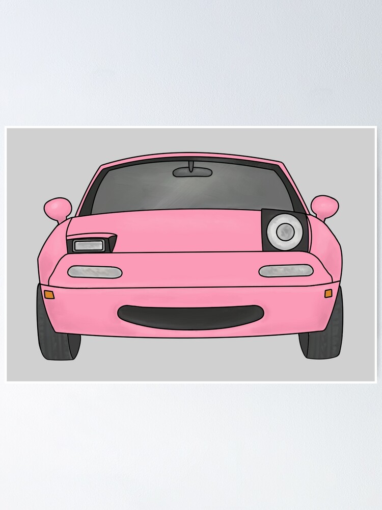 "Miata MX5 pink - wink" Poster for Sale by Milanicole | Redbubble