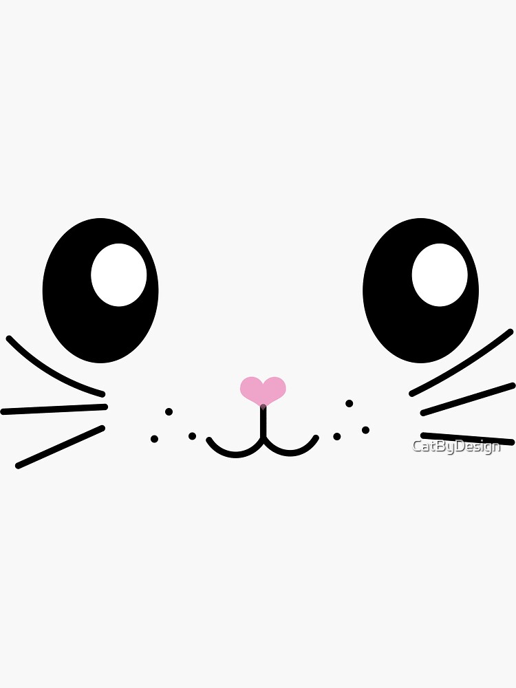 "Cute Bunny Face" Sticker for Sale by CatByDesign | Redbubble
