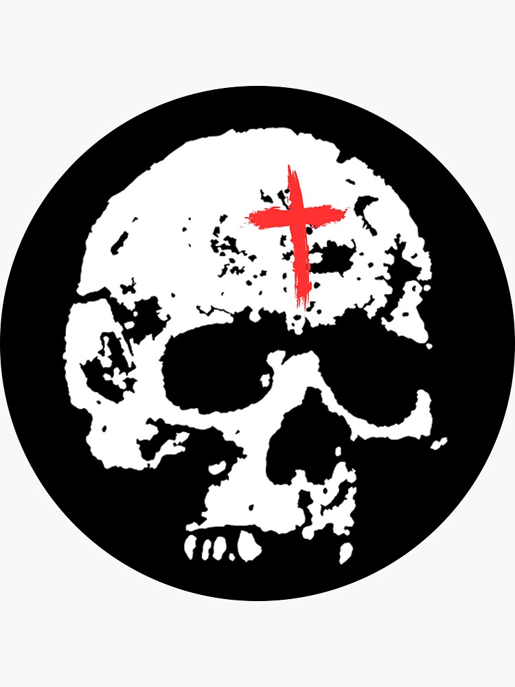 "Hardcore Punk Eastern Orthodox Monk Skull" Sticker for Sale by ...