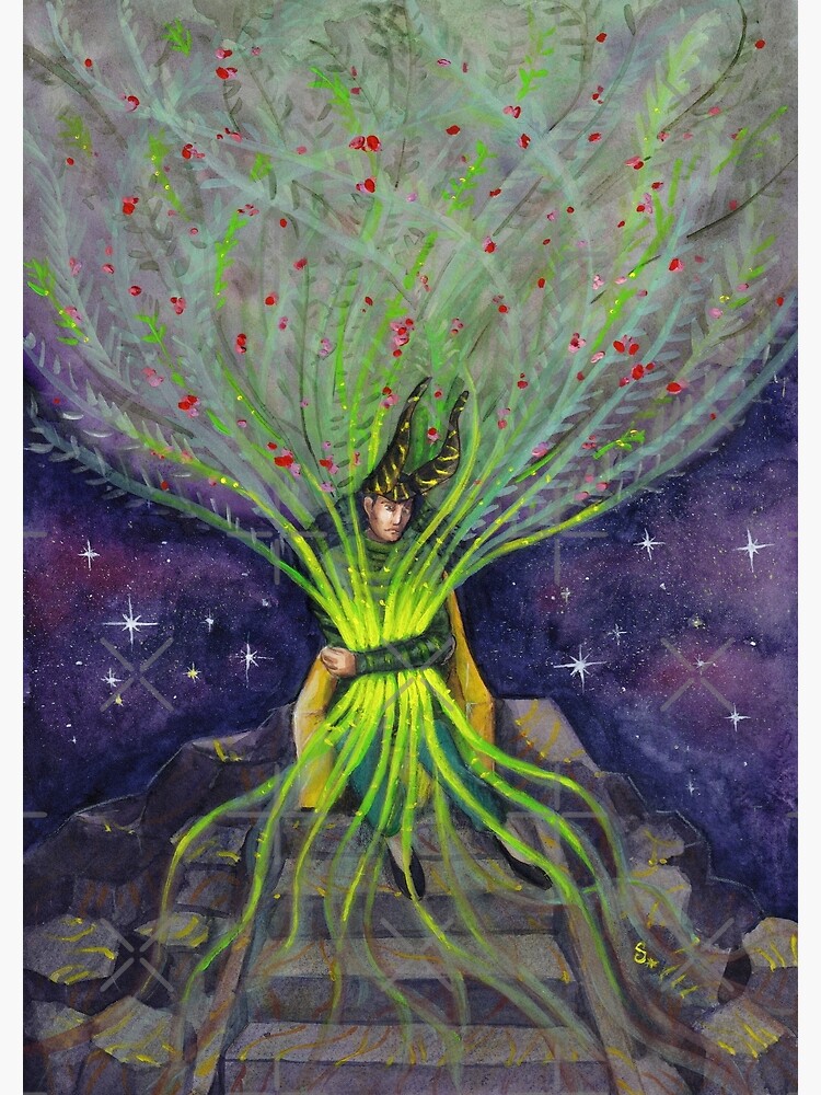 "Loki embracing the Multiverse tree" Poster for Sale by SandRougelune ...